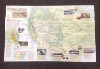 Vintage 2000 National Geographic Magazine Map Western Migration US 1803 ...