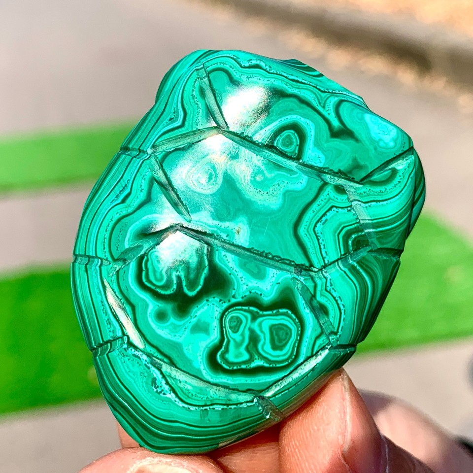 50G Hand carved turtle mineral specimen with natural luster peacock ...
