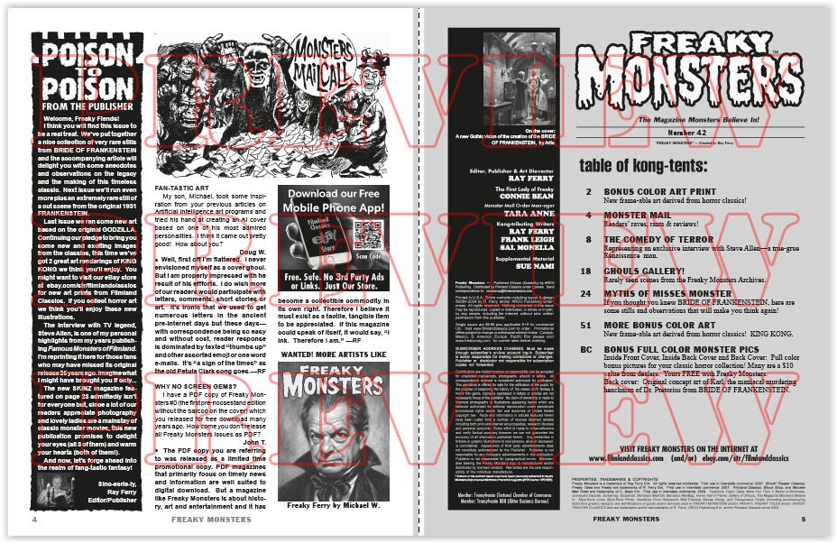 FREAKY MONSTERS 42 New! Like the original Famous Monsters Magazine only better! | eBay