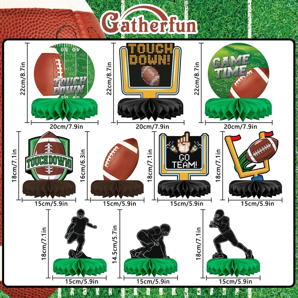10PCS Football Party Decorations Football Table Centerpiece Football ...