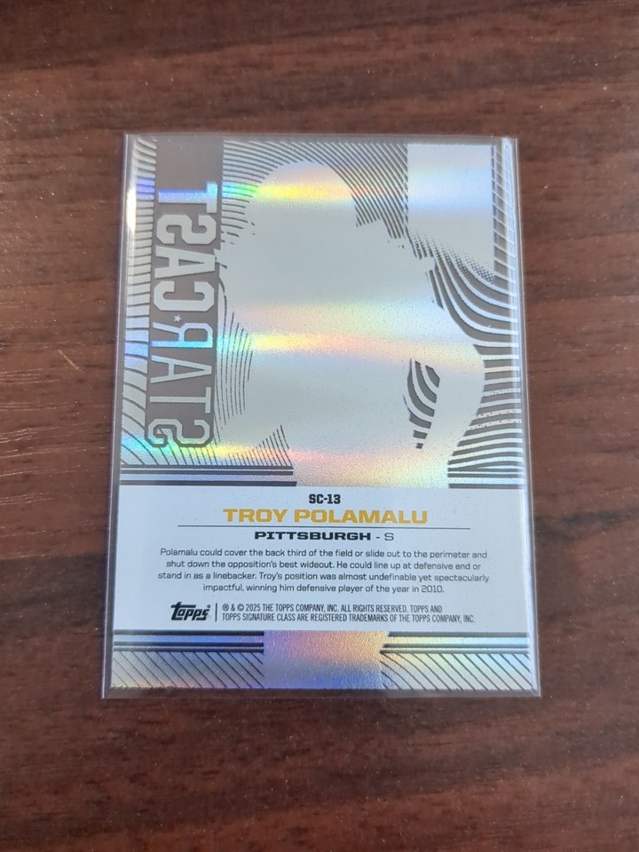 2024 Topps Signature Class Troy Polamalu Starcast #sc-13 Acetate Insert ...