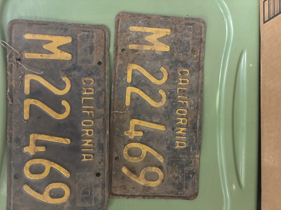 1963 california license plates pair | eBay