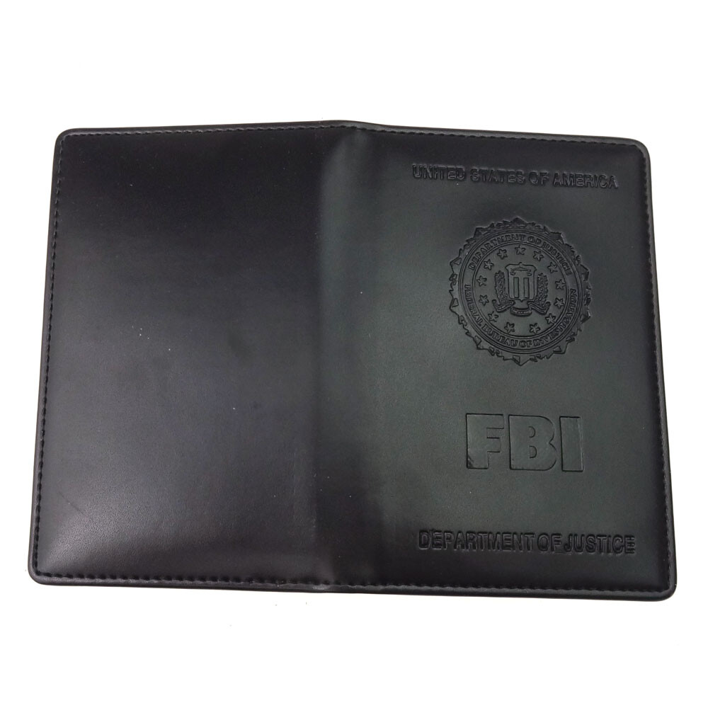 Leather Wallet Driving License ID Card Holder Wallet Case FBI Metal ...