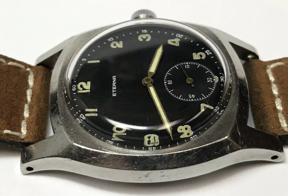 Eterna Pilot’s Wrist Watch Black Dial Brevet Czech Military Spravy ...