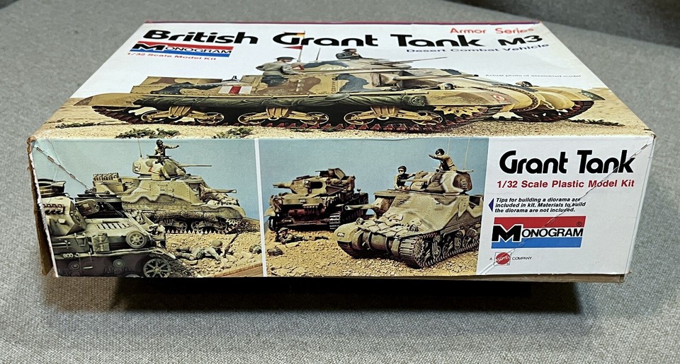 Vintage Monogram Armor Series 1/32 British Grant Tank M3 Model Kit 1973 ...