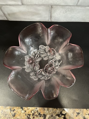 Vintage Mikasa Pink Crystal Bowl Rosella Pattern Germany | eBay