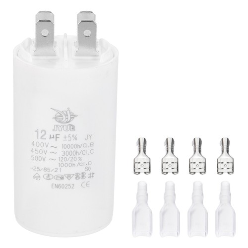 CBB60 12uF Run Capacitor,1 Pcs AC450V 4 Pin Double Insert with Sheath ...