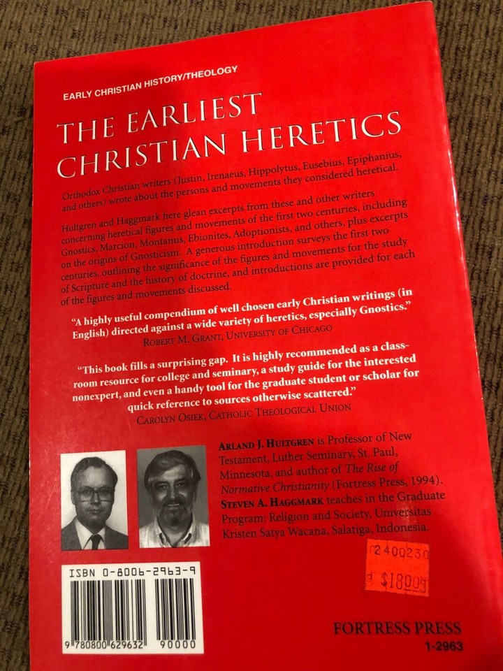 The Earliest Christian Heretics by Hultgren, Arland J. 9780800629632| eBay