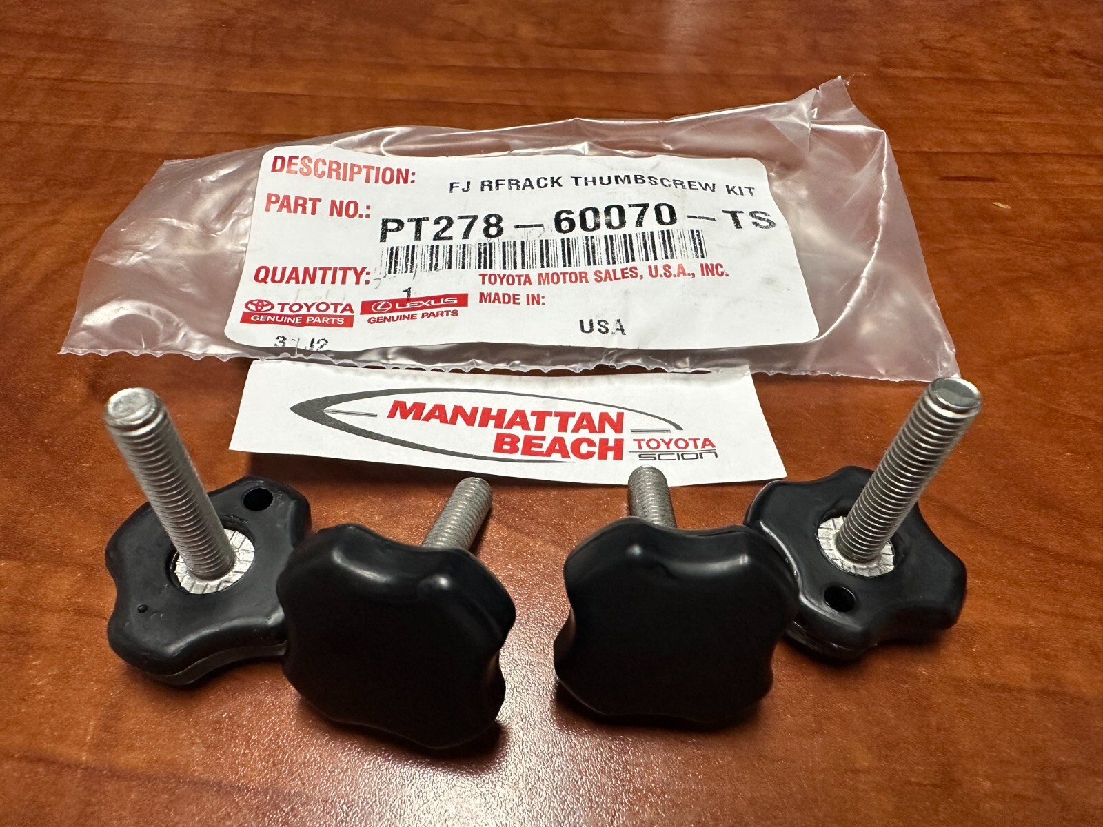 07-14 FJ CRUISER ROOF RACK CROSS BAR THUMBSCREW SET OF 4 GENUINE PT278 ...