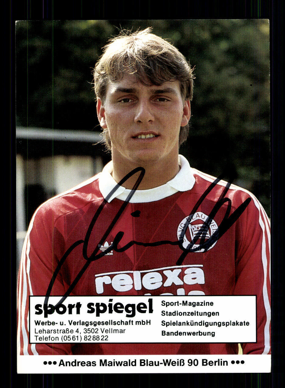 Andreas Maiwald Autogrammkarte Blau Weiß 90 er Berlin 1985-86 Original+ ...
