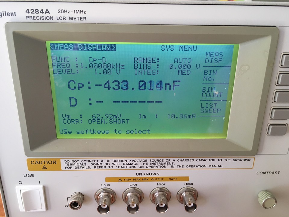 Agilent 4284A Precision LCR Meter 20Hz-1MHz w/ option 001 (DC bias ...