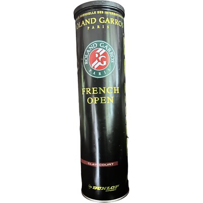 VTG Sealed Dunlop Tennis Ball Can French Open Roland Garros Paris Clay ...