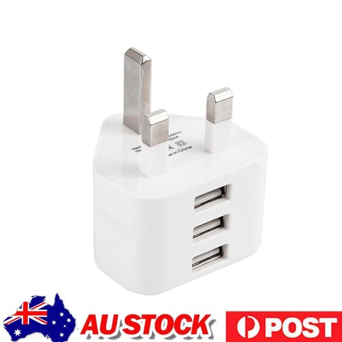 USB Power Adapter UK Plug Adapter Wall Charger for Phones (3 Ports USB ...