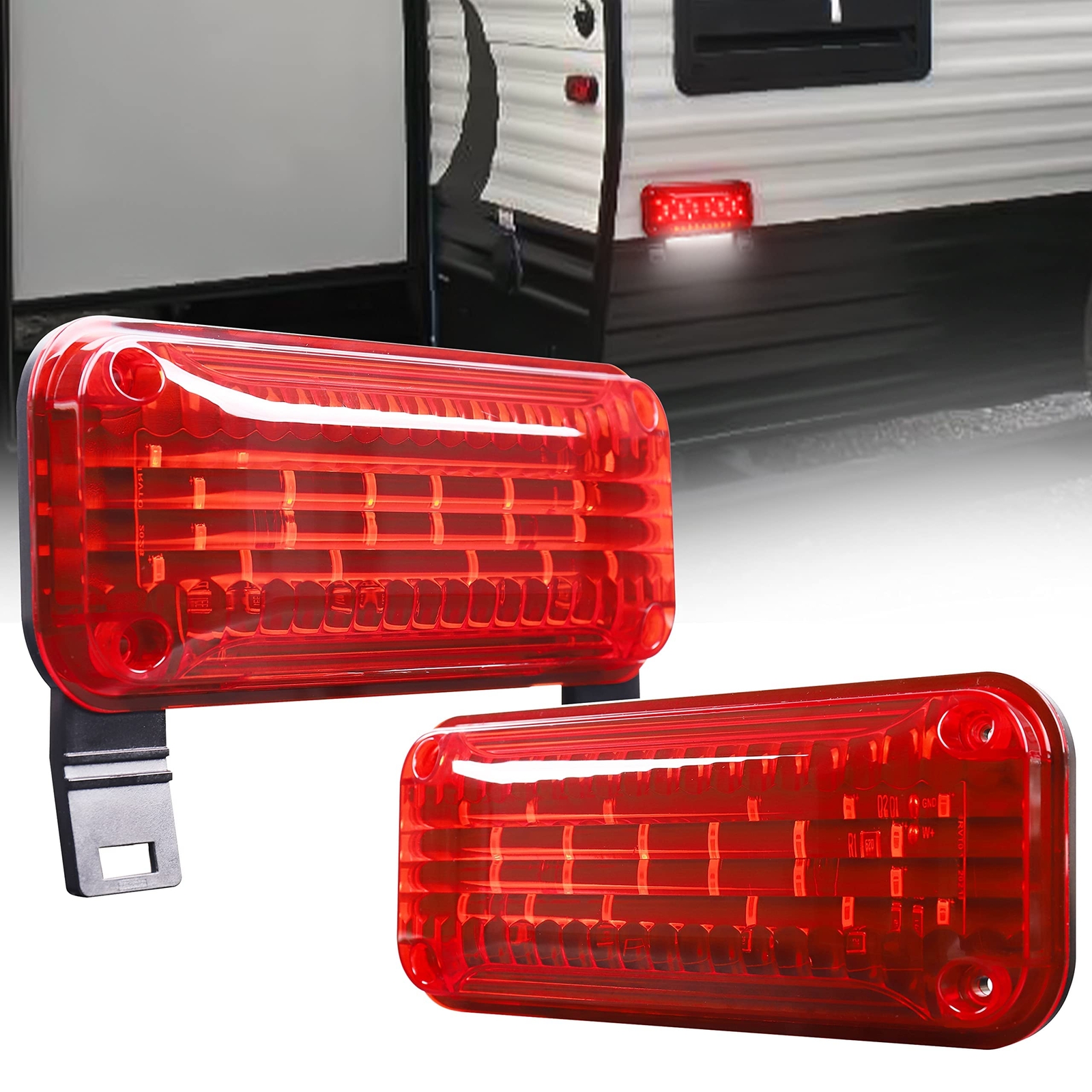 Rv Tail Lights Rv Camper Lights Red Brake Turn Light White License ...