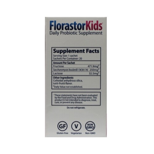 2 Pack Biocodex Florastor Kids Probiotic Dietary Supplement Packets 20 ...