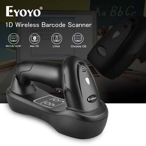 Eyoyo Handheld Wireless Barcode Scanner Reader W/ Charging Base Cradle ...