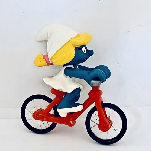 RARE Smurfs 4.0236 Bicycle Smurfette on Bike Vintage 1980s Super-Smurf ...