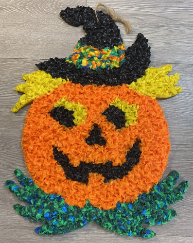 Vtg Melted Popcorn Plastic Decor Halloween Pumpkin Jack O Lantern ...