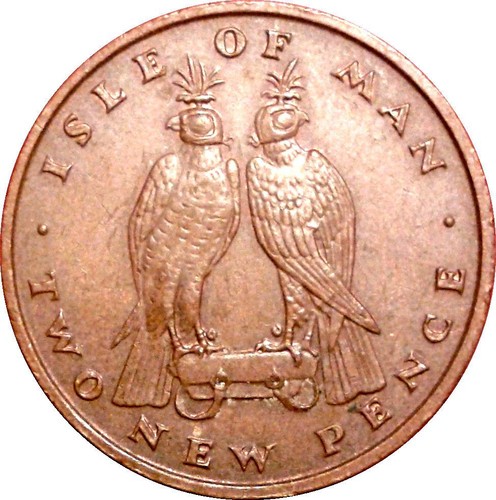Manx Coin Isle of Man 2 New Pence | Queen Elizabeth II | Falcon | 1971 ...