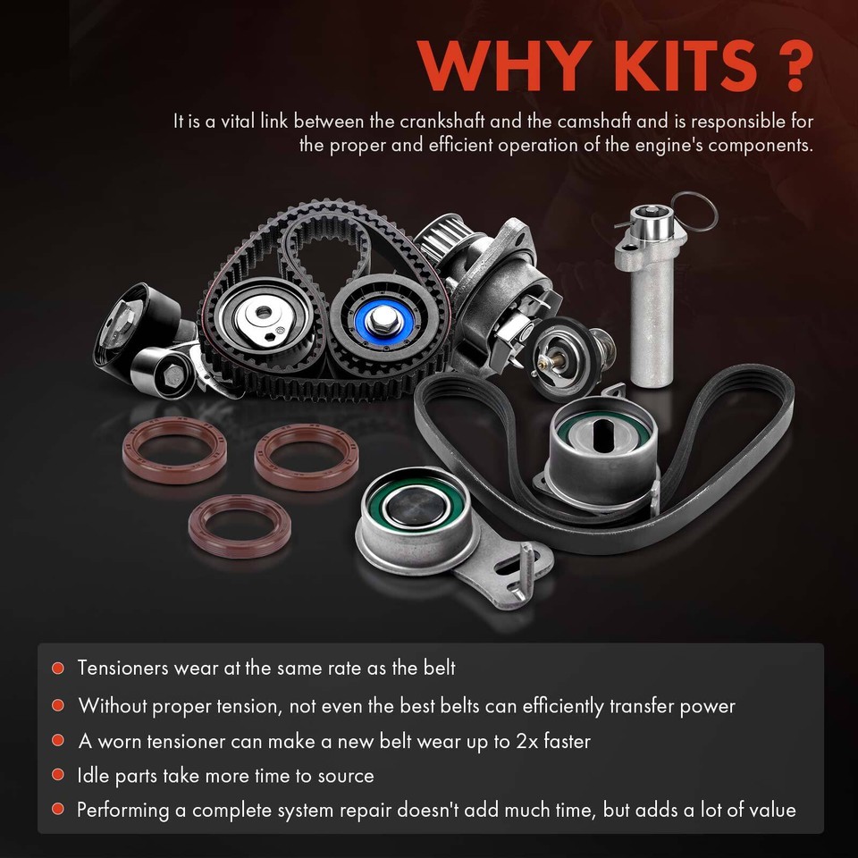 3Pcs Serpentine Belt Drive Component Kit for Ford Ranger 98-01 Mazda ...