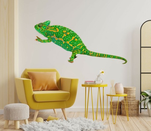 3D Green Chameleon G286 Animal Wallpaper Mural Poster Wall Stickers ...