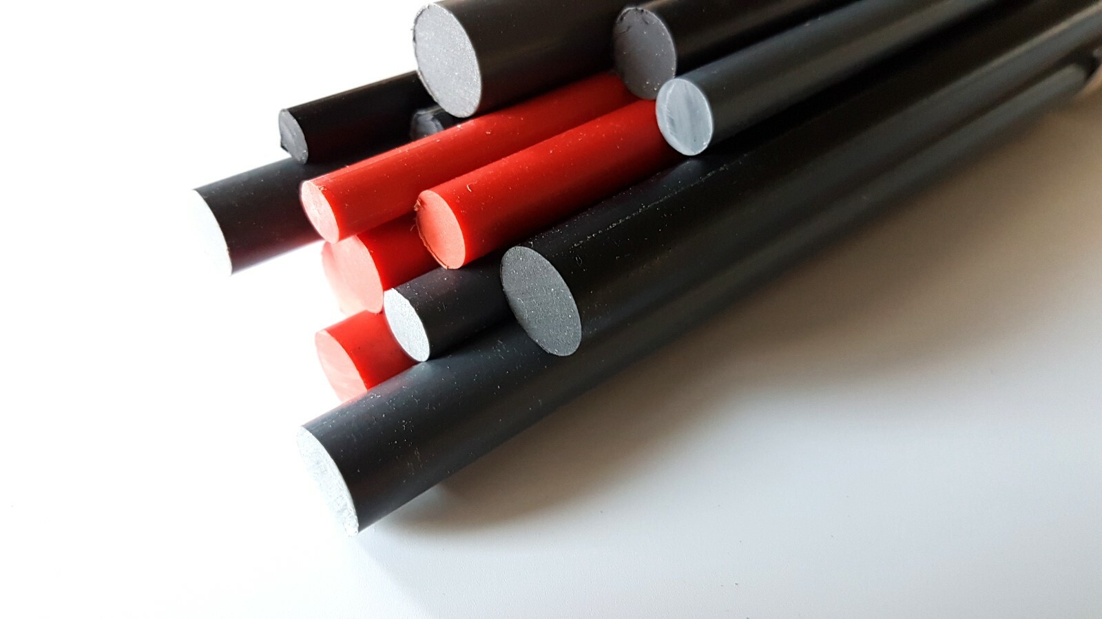 PVC Plastic Round Rod Bar Red, Black, Grey 6 to 25mm Diameter, 50 to ...
