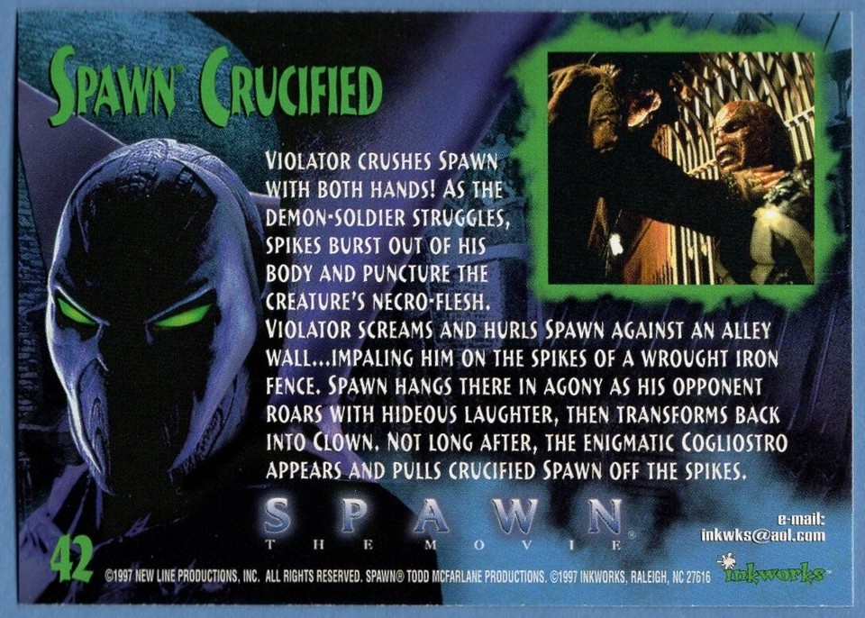 SPAWN THE MOVIE Inkworks 1997 Spawn Crucified #42 New Line Productions ...