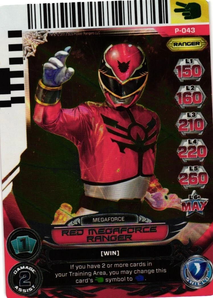 Power Rangers Megaforce Red Ranger Card