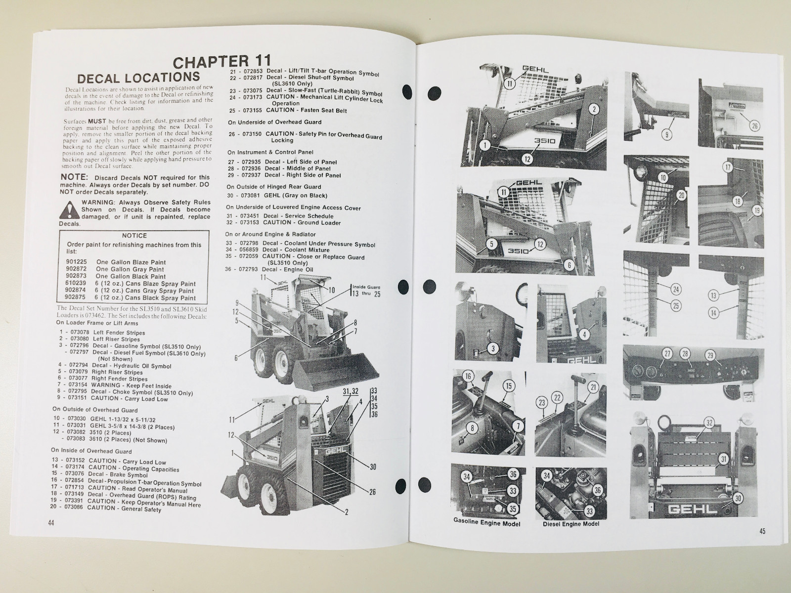 Gehl Hl 3010 Sl3510 Sl3610 Skid Loader Skid Steer Owner Operators ...