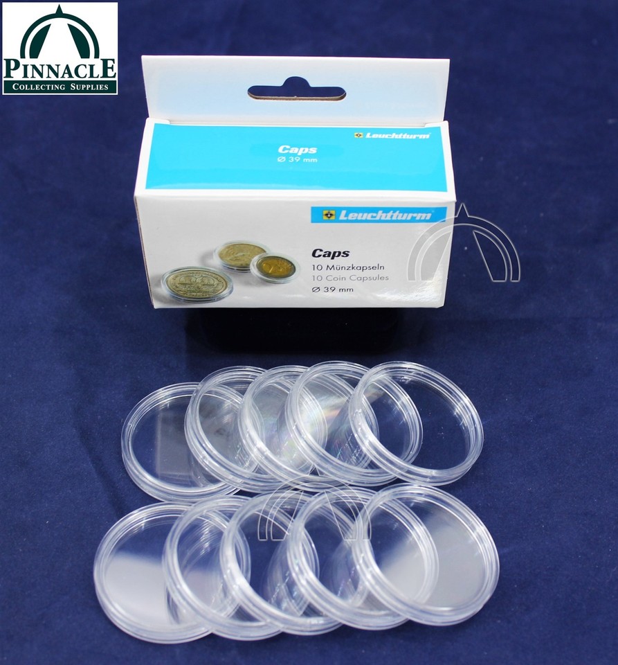 39mm - 10 Direct Fit Coin Capsule Holders for 1oz Silver and Copper ...