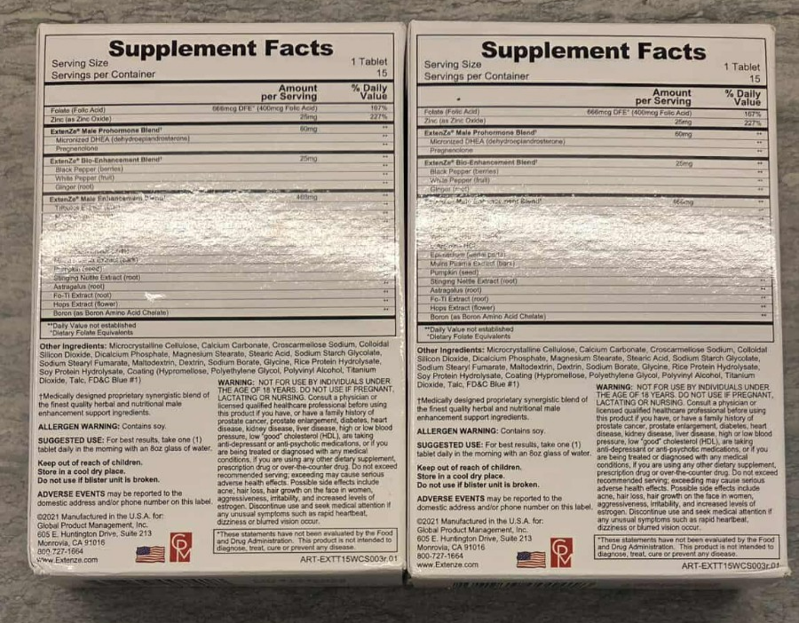 Lot of 2 Extenze - The Original Male Enhancement Tablets- 15 Supply ...