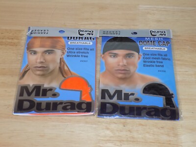 Mr Durag Breathable Mesh Dome Cap Black 4358 & Breathable Durag Orange ...