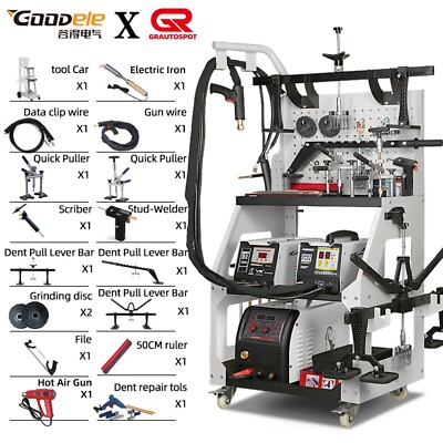 F90E+6100+MIG250 ALUMINUM IRON SPOT WELDER MACHINE CAR DENT PULLER ...