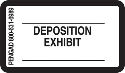 DEPOSITION EXHIBIT, 2 lines, 7/8 X 1-1/2 inches, 240 labels per pack ...