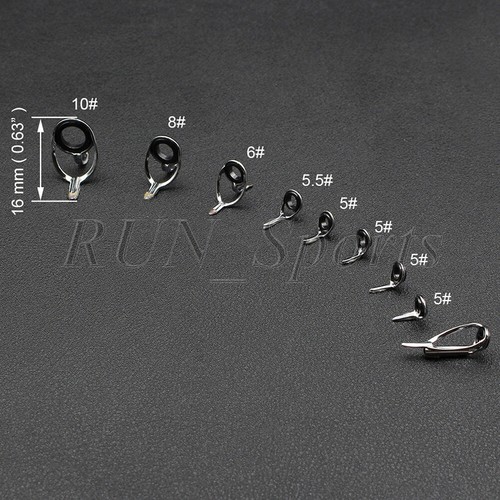 9 pcs Set Casting Fishing Rod Guides Eye Line Ring for Rod Building and ...