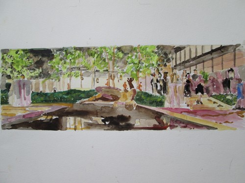 MoMA III (MuseumModernArt), NYC/ Orig. Watercolor / 16" x 5"/ Mimi ...