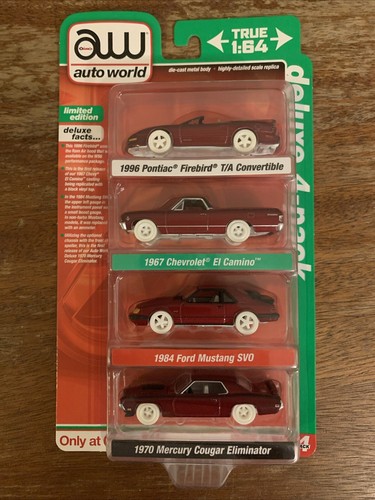 Auto World DELUXE 4 PACK Mustang,Cougar,El Camino,Firebird 🎯 Exclusive ...