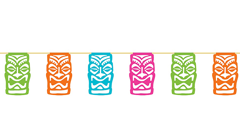 Tiki Flag Banner Tropical Hawaiian Island Totem Summer Party Decoration ...