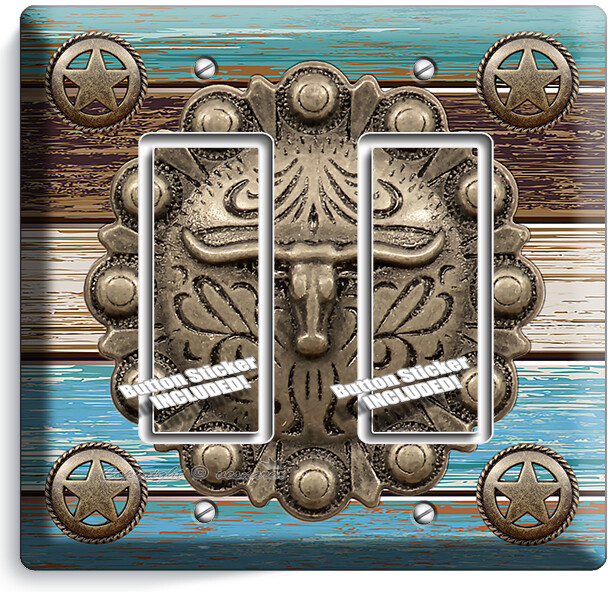 LONE STAR LONGHORN BULL LIGHT SWITCH OUTLET PLATES COWBOY WESTERN ROOM ...