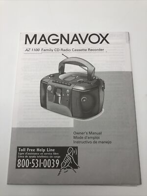 Vintage Phillips Magnavox Owners Manual AZ 1100 CD Radio Cassette ...