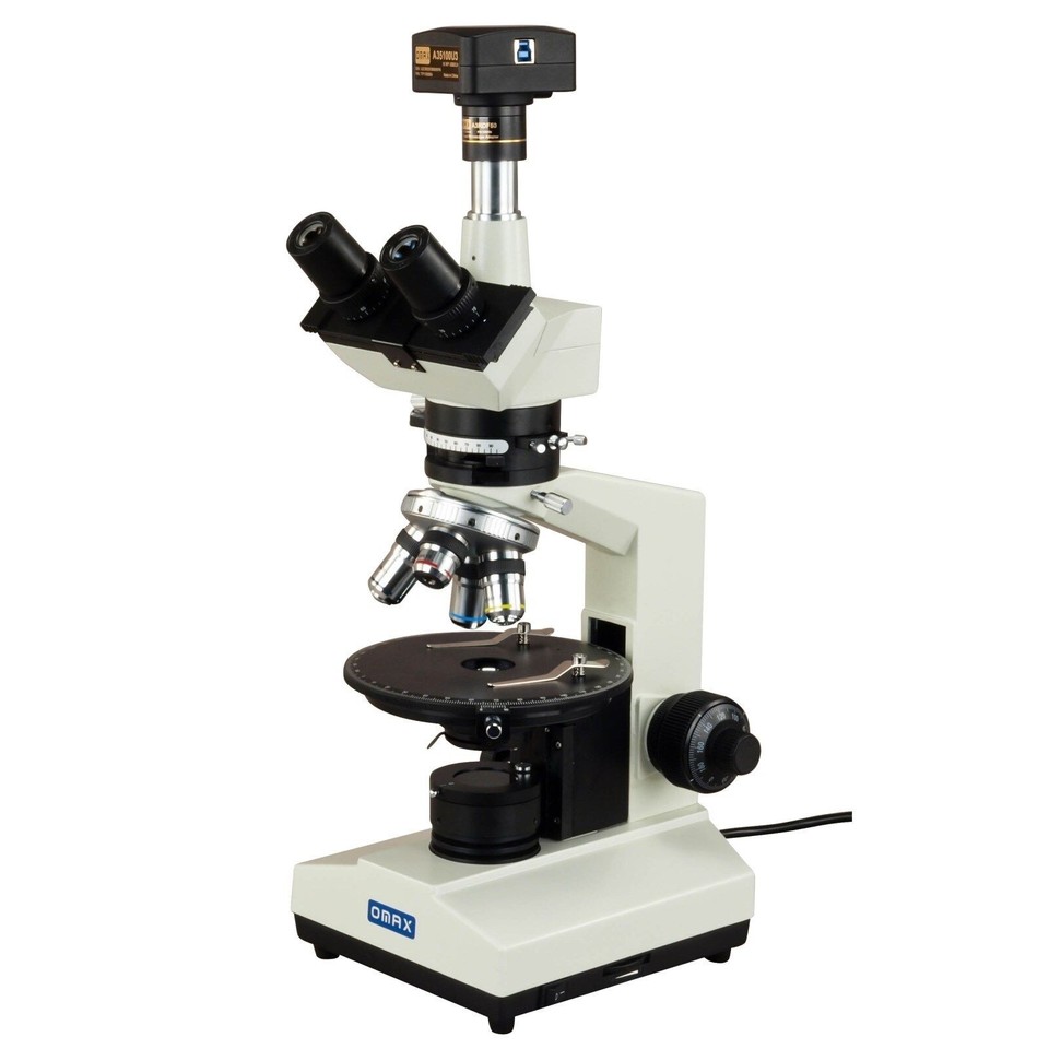 OMAX 40X-600X 5MP USB3.0 Trinocular Polarizing Microscope for Asbestos ...