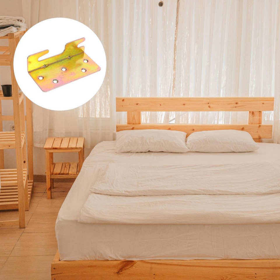 4pcs Heavy Duty Bed Rail Supports Iron Bed Frame Hardware Brackets ...