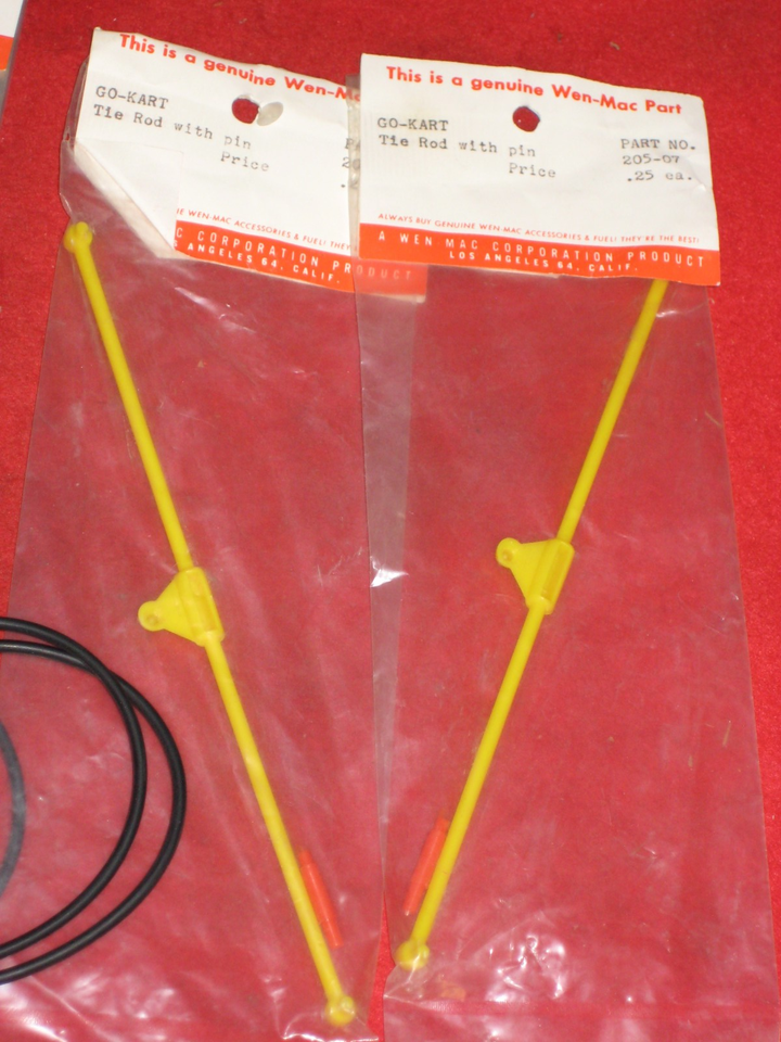 VINTAGE WEN-MAC GO-KART TIE RODS FLOOR PAN BELTS for 049 MODEL TETHER ...