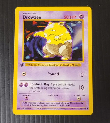 Drowzee Shadowless Base Set 1st Edition 49/102 Pokemon Card NM 1999 ...