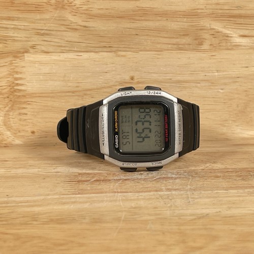 Casio Illuminator 3239 W-96H Men's Black Resin Strap Digital Dial ...