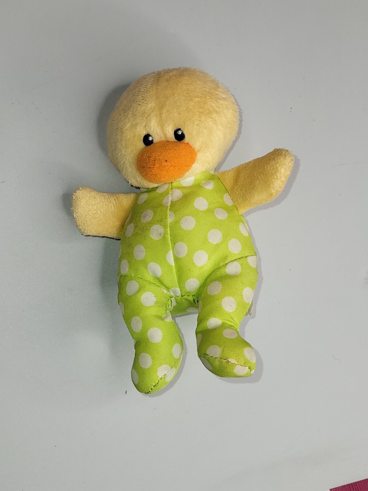 Garanimals Polka Dot Duck Plush Rattle 6" Baby Toy Green & Yellow ...