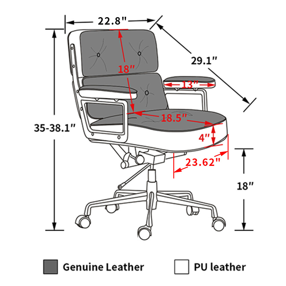 Adjustable Eams Office Chair Ergonomic Swivel Computer Desk Chair Real ...