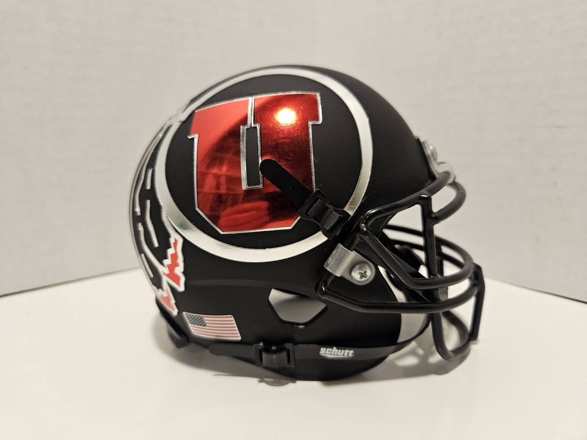 Utah Utes Black Matte Red Logo Schutt Full Size Replica