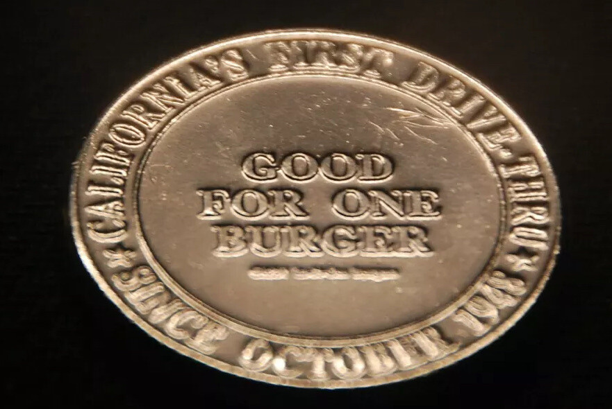 In-N-Out Burger Coin from 1997. Super rare to find one of these!! | eBay