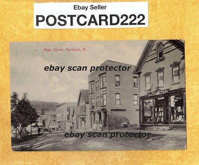 VT Hardwick 1910 antique postcard MAIN ST BUILDINGS Trevillian Bros ...